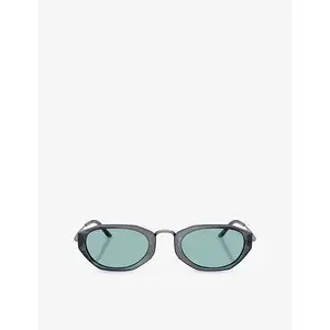 Giorgio Armani Oval-frame Acetate Sunglasses - Grey