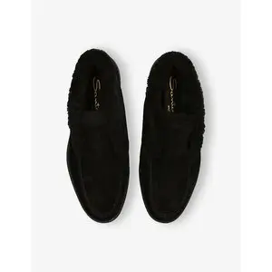 Santoni Fortune Suede Ankle Boots - Black
