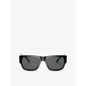 Versace Ve4406 Rectangle-frame Acetate Sunglasses - Black