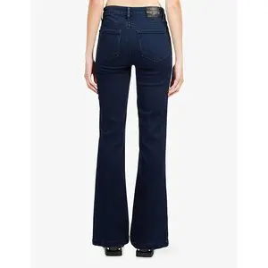 Paige Genevieve Flared-leg Mid-rise Stretch-denim Jeans