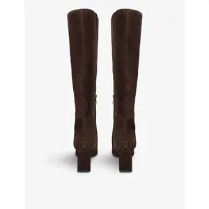 Sam Edelman Suede Heeled Knee-high Boots - Dark Brown