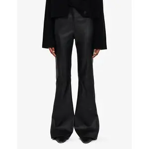 JOSEPH Tafira Flared-leg Leather Trousers - Black