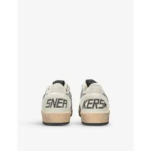 GOLDEN GOOSE Ball Star 70136 Glitter-embellished Leather Trainers - Silver