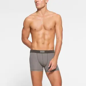 SKIMS Branded-waistband 3in Pack Of Three Stretch-cotton Boxer Briefs - Heather Multi