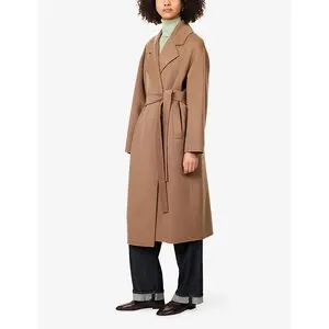 Max Mara Long Brushed Wool Coat - Camel
