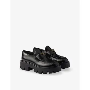 Prada Embellished Leather Loafers