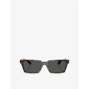 Versace Ve4490u Rectangle-frame Tortoiseshell Acetate Sunglasses - Brown