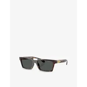 Versace Ve4490u Rectangle-frame Tortoiseshell Acetate Sunglasses - Brown
