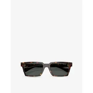 Versace Ve4490u Rectangle-frame Tortoiseshell Acetate Sunglasses - Brown