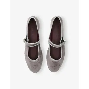 FLABELUS Sampson Velvet Ballet Flats - Grey