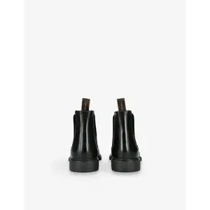 Santoni Easy On Leather Flat Chelsea Boots - Black