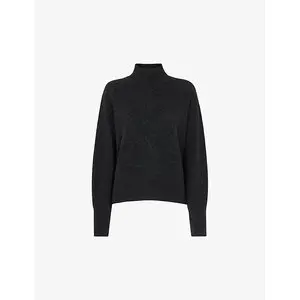 Whistles Funnel Neck Regular Fit Cashmere Jumper - Grey
