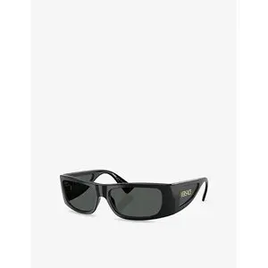 Versace Ve4482 Pillow-frame Acetate Sunglasses - Black