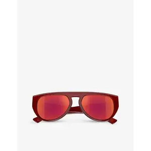 FERRARI Pilot-frame Acetate Sunglasses - Red