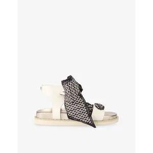 Carvela Sorrento Faux-leather Sandals With Scarf Detail - Bone
