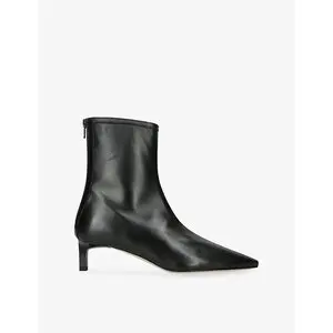 Dear Frances Leather Ankle Boots With Stiletto Heel - Black