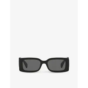 Gucci Gucci Rectangle Frame Acetate Sunglasses Black