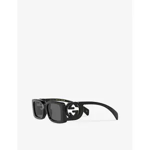 Gucci Rectangle Frame Acetate Sunglasses - Black