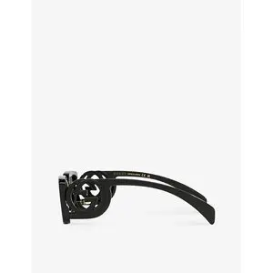 Gucci Rectangle Frame Acetate Sunglasses - Black