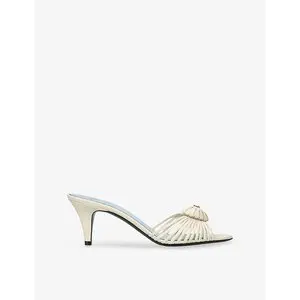 Valentino Garavani Vlogo Leather Mules - Bone