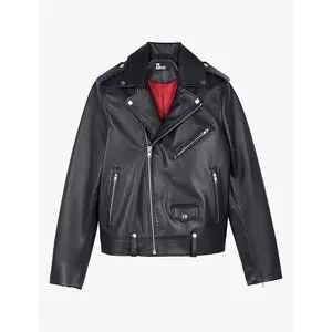 The Kooples Straight-cut Notched-collar Leather Jacket