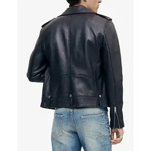 The Kooples Straight-cut Notched-collar Leather Jacket