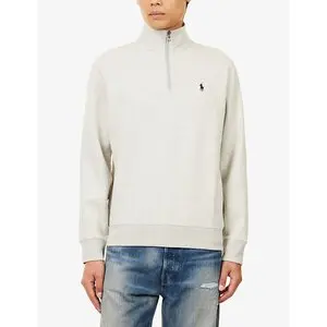 Polo Ralph Lauren Embroidered Logo Long Sleeve Cotton-jersey Sweatshirt - Grey