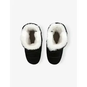 Moon Boot Evx Suede And Shearling Lace-up Boots - Black