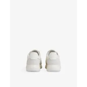 REISS Emmett Leather-blend Low-top Trainers - White