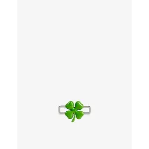 POUBEL Clover Sterling And Enamel Charm - Silver