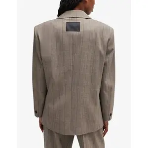Hugo Relaxed-fit Single-breasted Checked Wool-blend Blazer