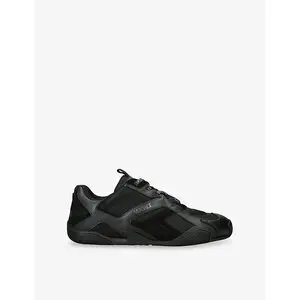 Versace Galaxia Leather And Mesh Trainers - Black