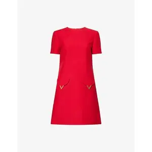Valentino Garavani Pocket-front Wool-blend Midi Dress - Paris