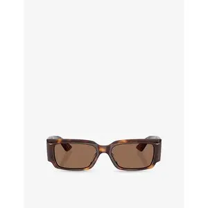 Oliver Spencer Tortoiseshell Acetate Rectangle Sunglasses - Brown
