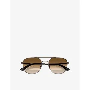 Giorgio Armani Pillow-frame Metal Sunglasses