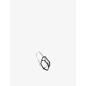 LA MAISON COUTURE Toki' Ichi Sterling-silver And Lab-grown White Sapphire Ring - Black