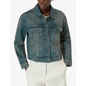 The Kooples Short Denim Jacket With Patch Pockets