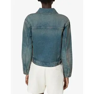 The Kooples Short Denim Jacket With Patch Pockets