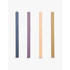 HAY Square Unscented Wax Candles Set Of Four - Dark