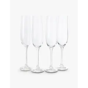 THE WHITE COMPANY Skye Optic Crystal-glass Champagne Flutes Set Of Four - Clear