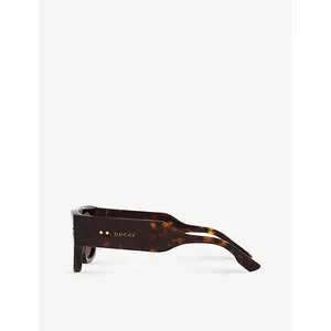 Gucci Rectangle-frame Acetate Sunglasses - Brown