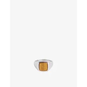 Tom Wood Kay Tiger Eye Rhodium-plated Sterling Ring - Silver