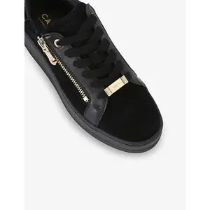 Carvela Connected Zip Suede Low-top Flatform Trainers - Black