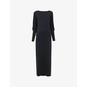 LEEM Long Sleeve Cape-back Maxi Dress - Black
