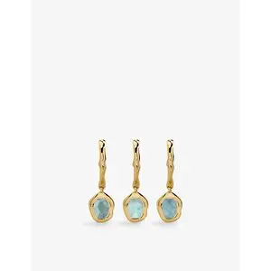 Monica Vinader Odyssey Aquamarine Huggie Earrings - Blue