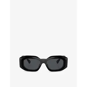 Versace Ve4425u Maxi Medusa Oval-frame Sunglasses - Black