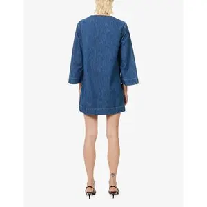Valentino Garavani V Hardware Denim Midi Dress - Medium Blue Denim