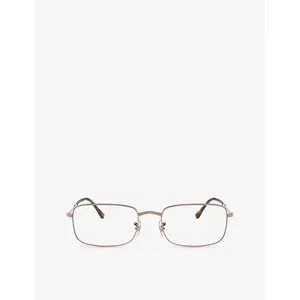 Ray-ban Rx3746v Rectangular Optical Glasses - Brown
