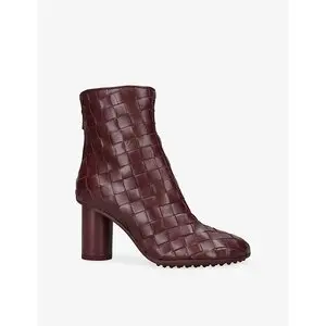 Bottega Veneta Atomic 75 Weave Intrecciato Leather Ankle Boots