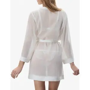 Bluebella Satin-trim Chiffon Kimono - Ivory